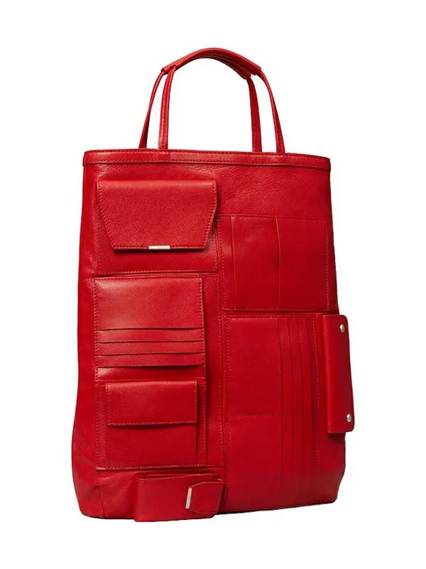 Tory Burch Multi-pocket Leather Tote - Royal Red