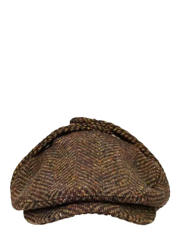 Aimé Leon Dore Earflap Herringbone Beret - Brown