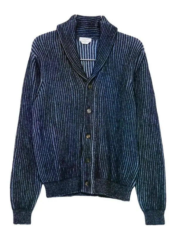 Jacob Cohen Shawl-collar Striped Cardigan - Blue