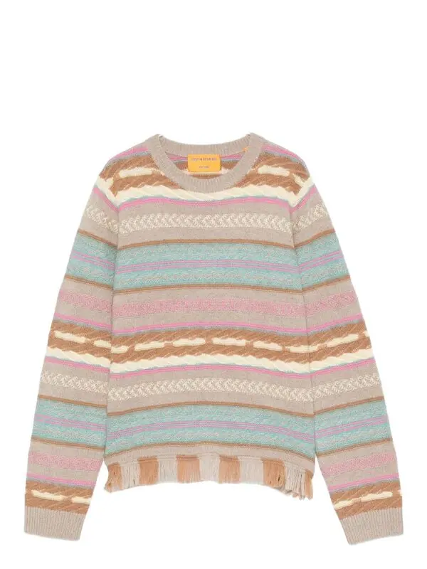 Guest In Residence Striped Crewneck Sweater - Beige
