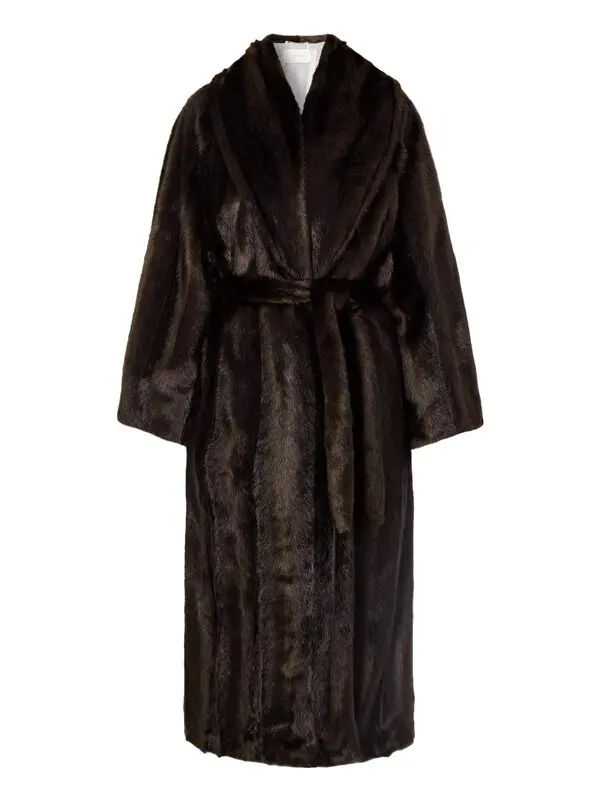Magda Butrym Belted Plush Coat - Brown