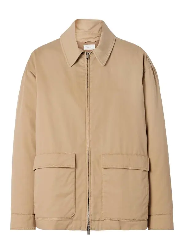 THE ROW Aurelius Padded Gabardine Jacket - Sand