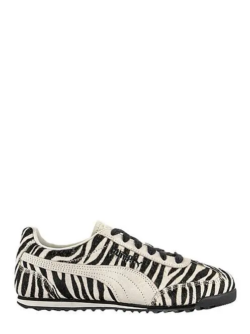 PUMA Arizona Leather Pony Hair Trainers - Zebra Black White