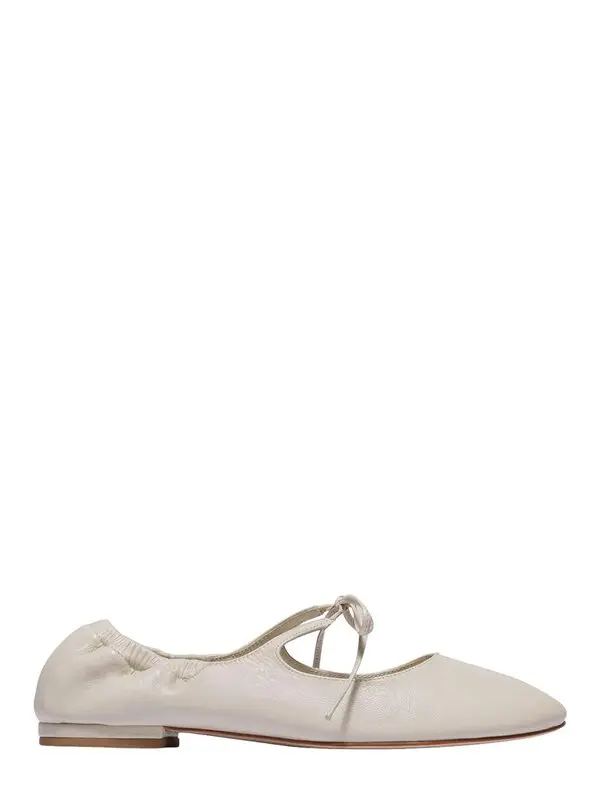 Bernardo Court Leather Ballerina Flats - Almond Flower Soft Sheep