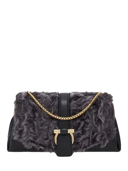 FERRAGAMO Front Flap Handbag Xs - Grey