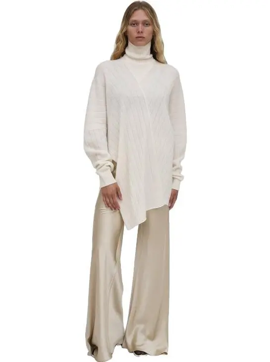 Rosetta Getty Rib Paneled Turtleneck - Neutral