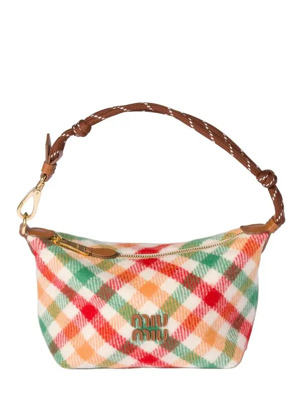 Miu Miu Plaid Wool Pouch - Red/green