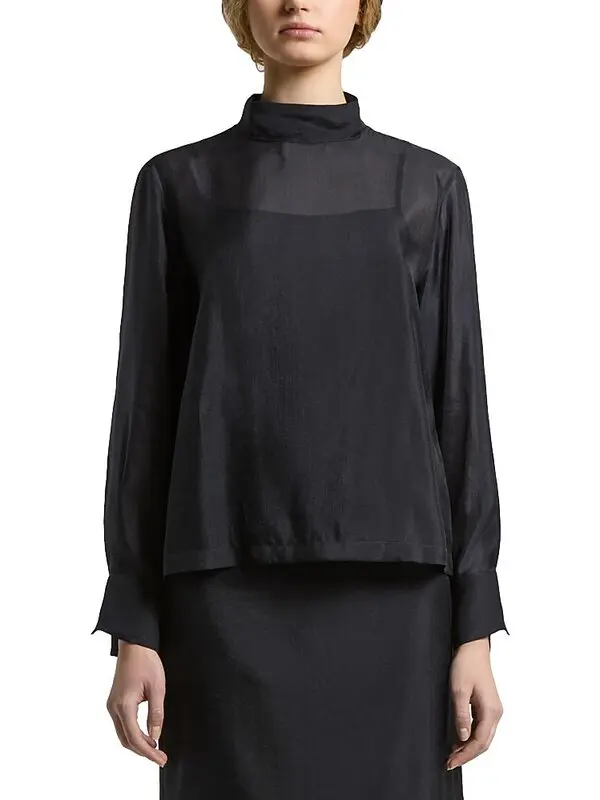 Peserico Back Button Blouse - Blue Starr