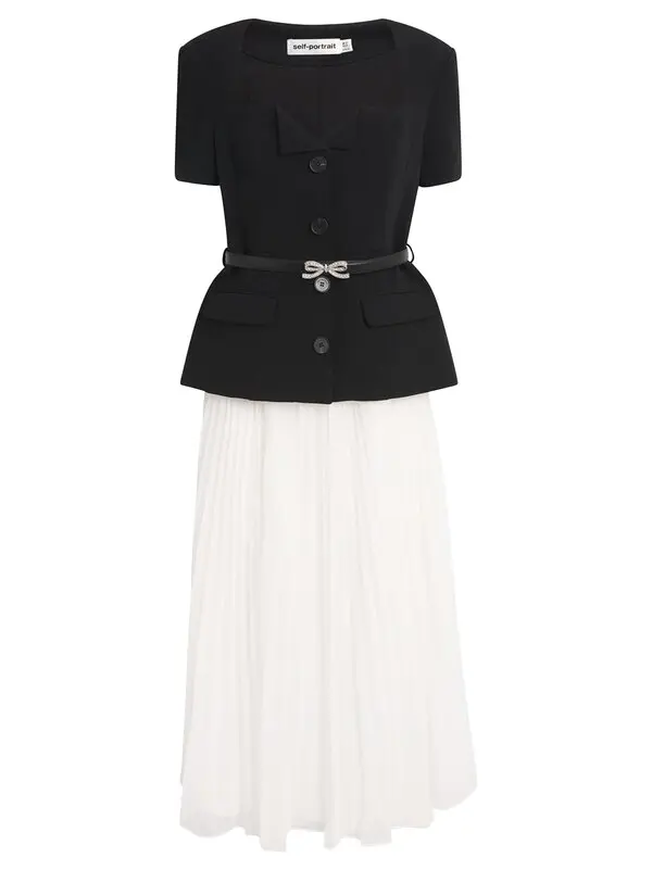 SELF-PORTRAIT Chiffon Skirt Maxi Dress - Black