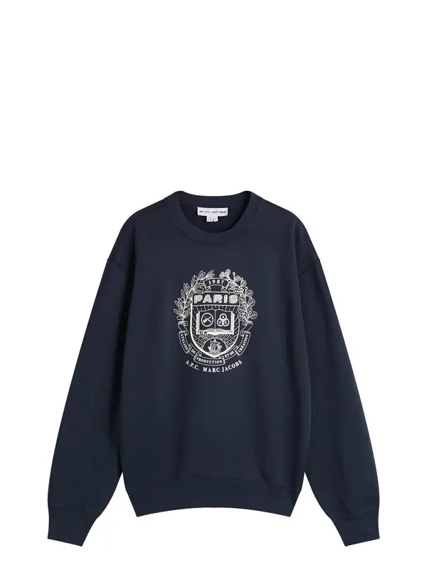 A.p.c. X Marc Jacobs The Paris Crew Neck Sweatshirt - Dark Navy