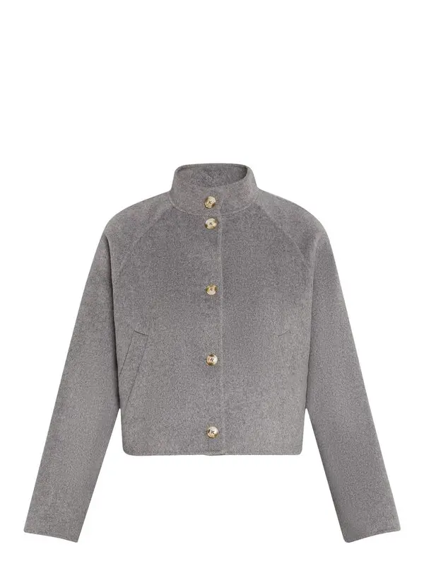 Loulou De Saison Nyma Wool-cashmere Crop Jacket - Grey Melan