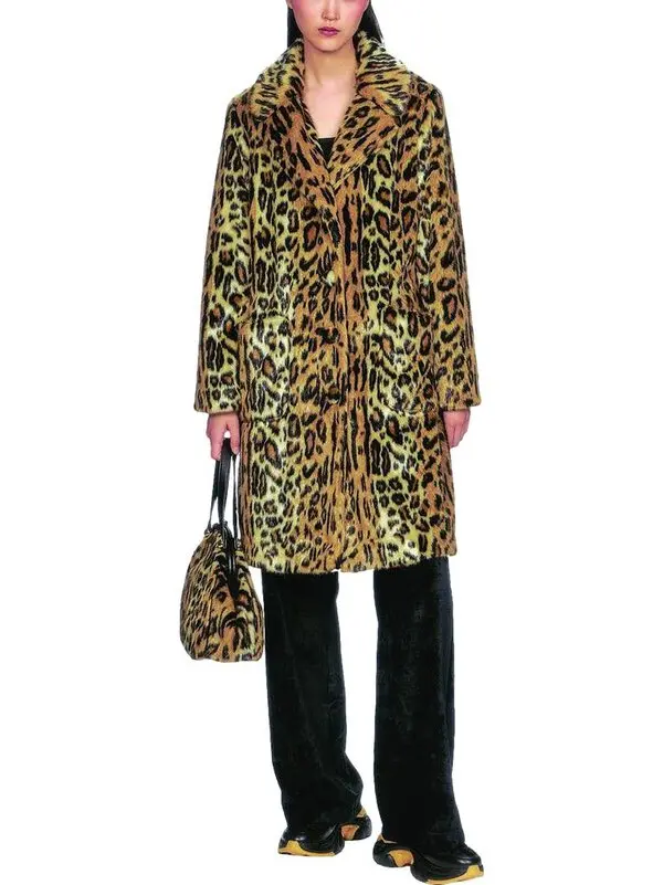 Anna Sui Faux Leopard Print Coat - Caramel Multi