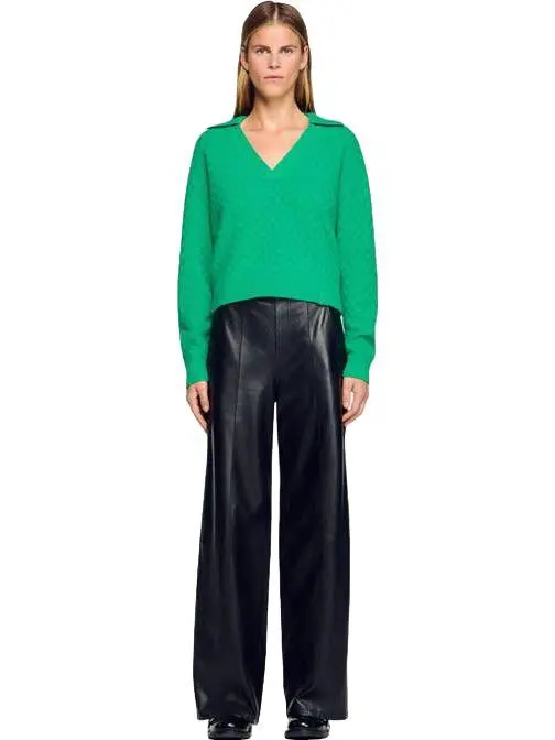Sandro Polo-neck Fine Knit Sweater - Green
