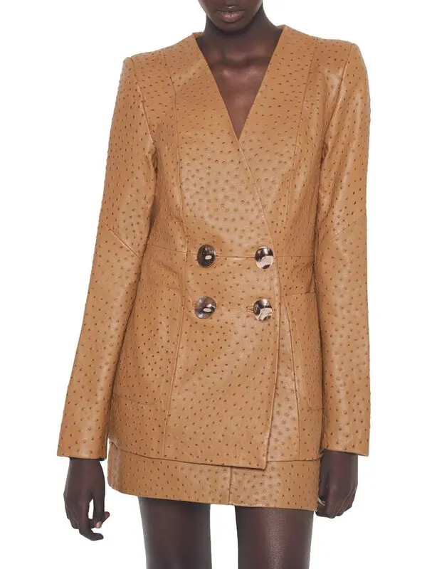AS By DF Nadine Upcycled Leather Blazer - Amber