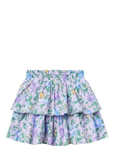 Janie And Jack Floral Tiered Skirt - Purple