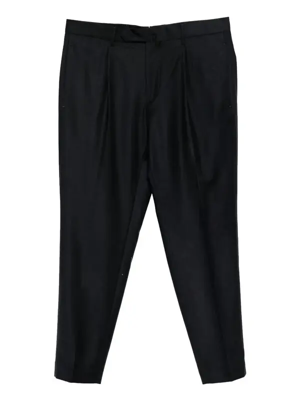 DELL'OGLIO Pleat-detail Tailored Trousers - Black