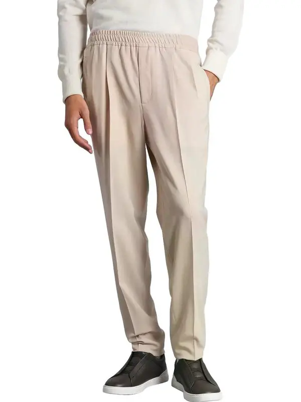 Zegna Pleated Front Trousers - Neutrals