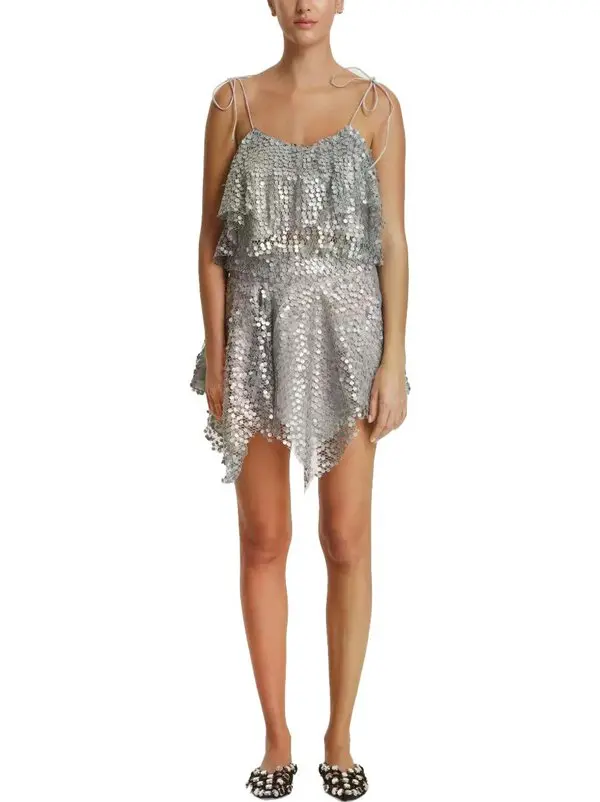 PNK Sequin Ruffled Top - Grey