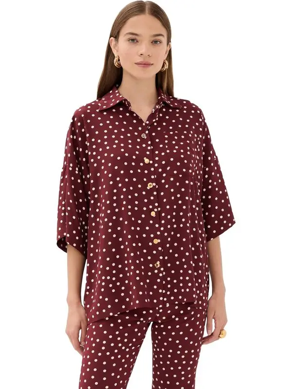 Françoise Zaoua Silk Shirt - Polka Dot Burgundy