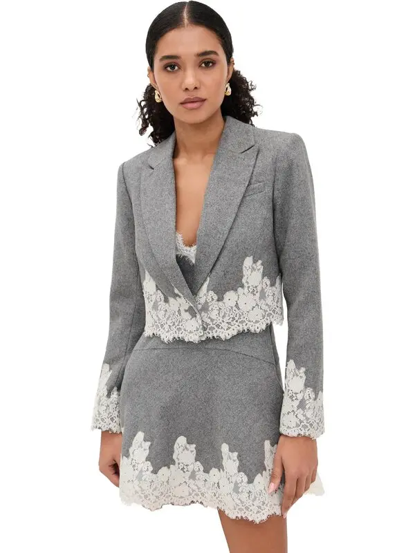 LoveShackFancy Icarus Jacket - Grey Melange