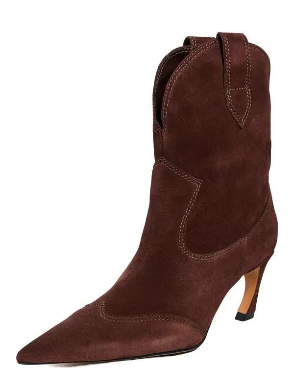 Schutz Maryann Curve West Boots - Chestnut Brown