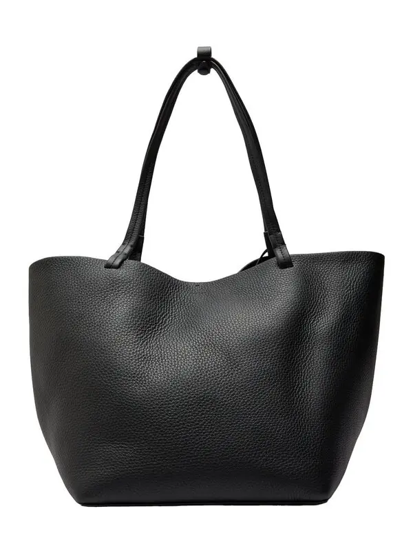 THE ROW Park Three Grained Leather Tote - Black