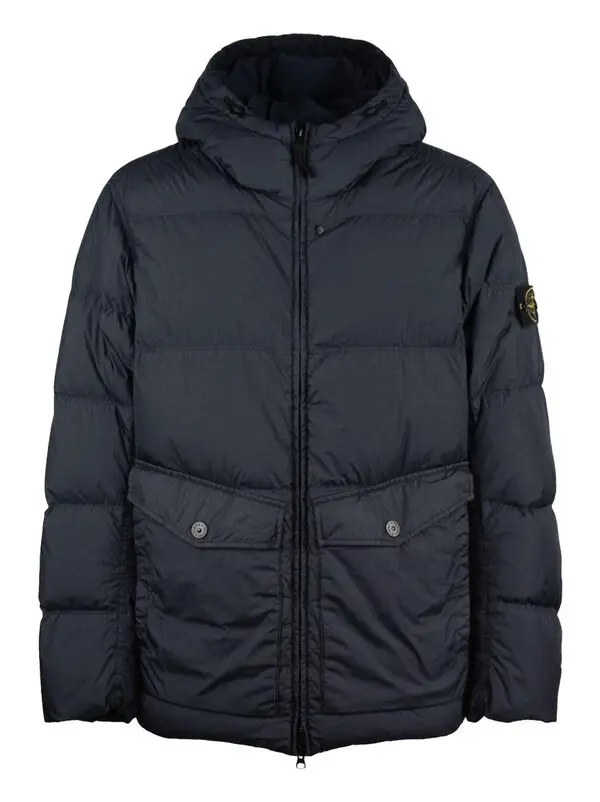 Stone Island Recycled Lightweight Nylon Reps Hooded Down Jacket - Blue