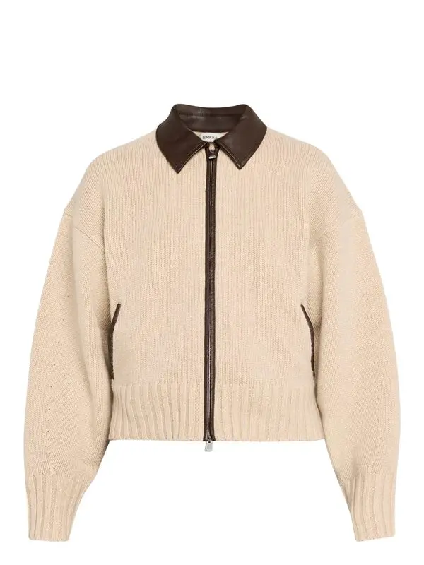 Simkhai Zofia Wool Zip Cardigan - Oatmeal
