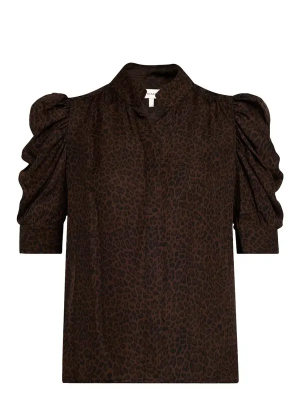 FRAME The Gillian Print Top - Leopard