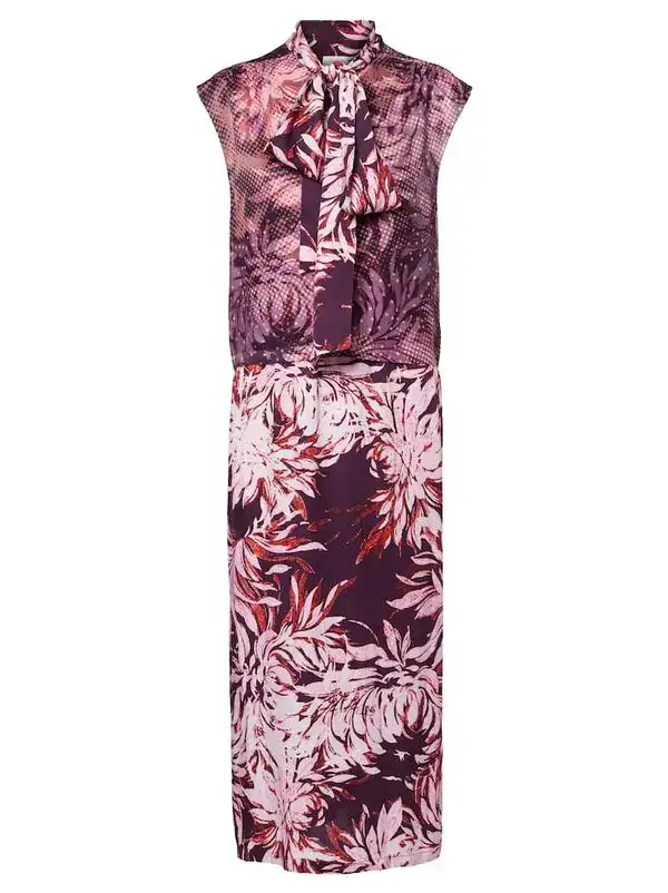 knee length dresses for ladies Dries Van Noten – Dries Van Noten Maxi Silk Dress in Barcelona or Shop  Online Mujer 732-001561 01 main image 1
