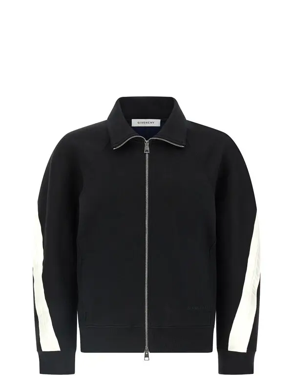 Givenchy Satin Insert Zip-up Sweatshirt - White/black