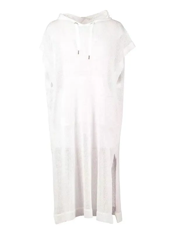 Brunello Cucinelli Hooded Pocket Top - White