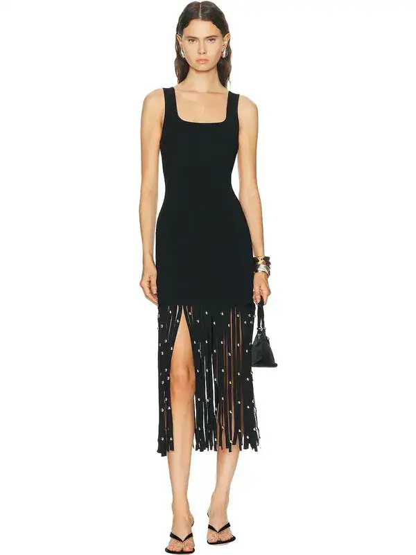 jonathan simkhai black dress Jonathan Simkhai Jonathan Simkhai Midnight Blue Caviar Slit Dress – Runway  Catalog