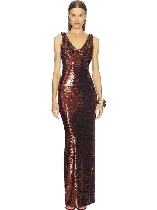 Women's Metallic Copper Dresses