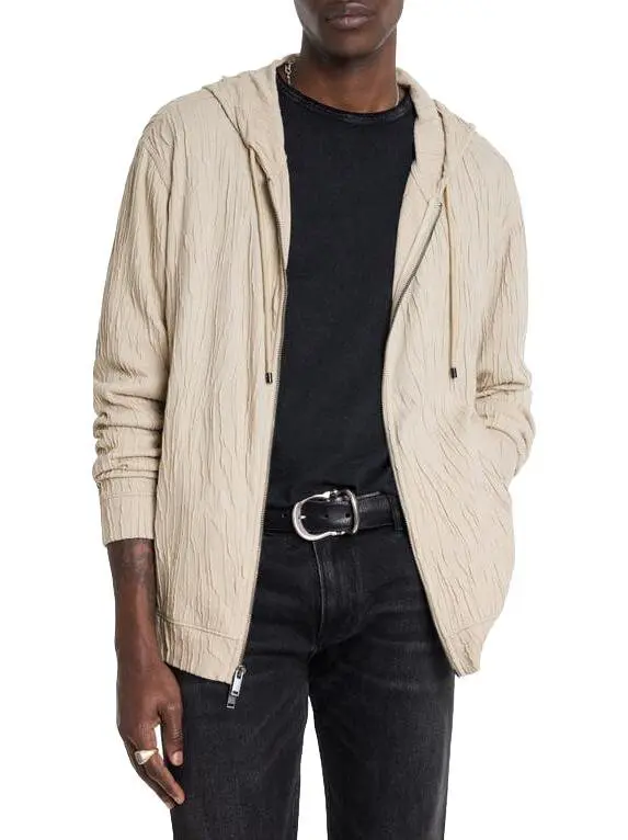 John Varvatos Ihsan Full Zip Hoodie - Fossil Grey