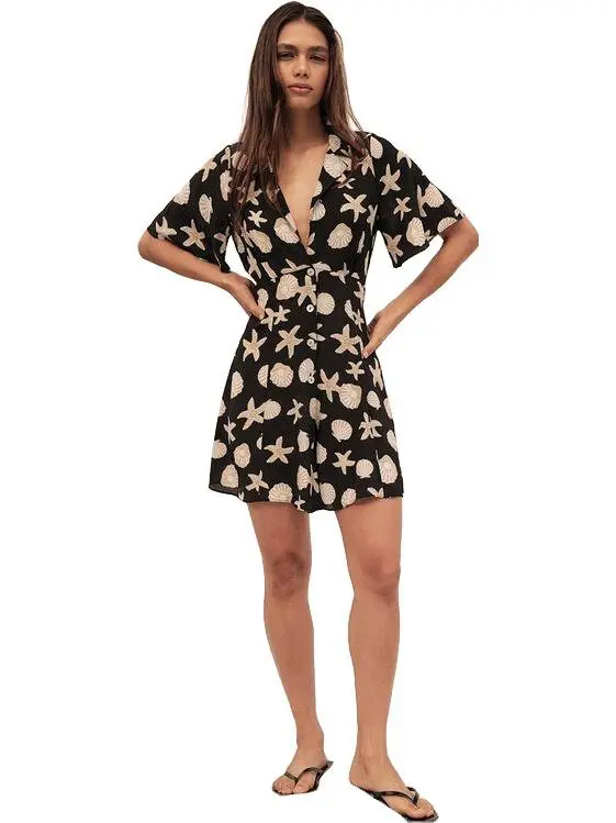 Saylor Koral Romper - Red