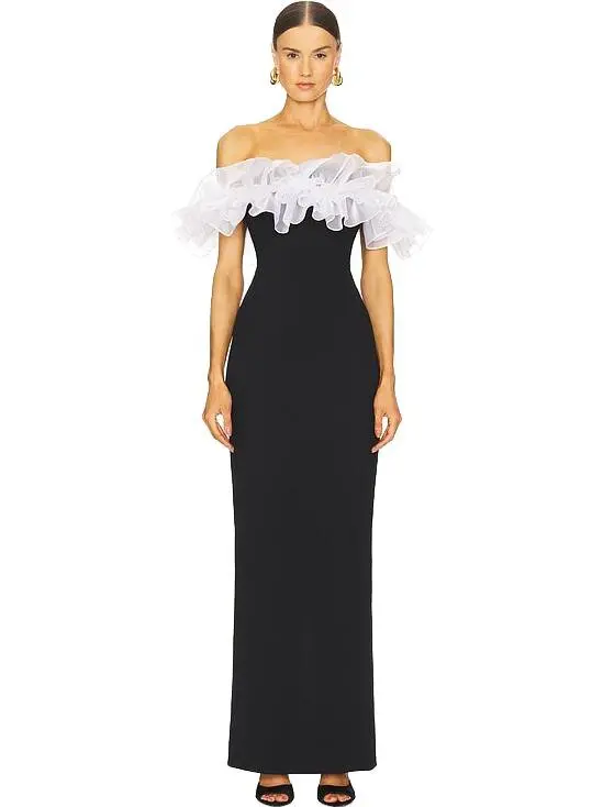 SUSANNA CHOW Sasha Maxi Dress - Black & White