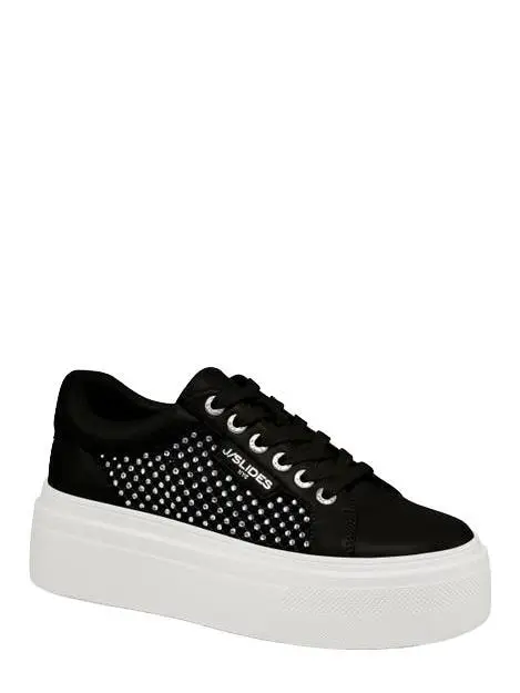 J/SLIDES NYC Addison Leather Sneakers - Black