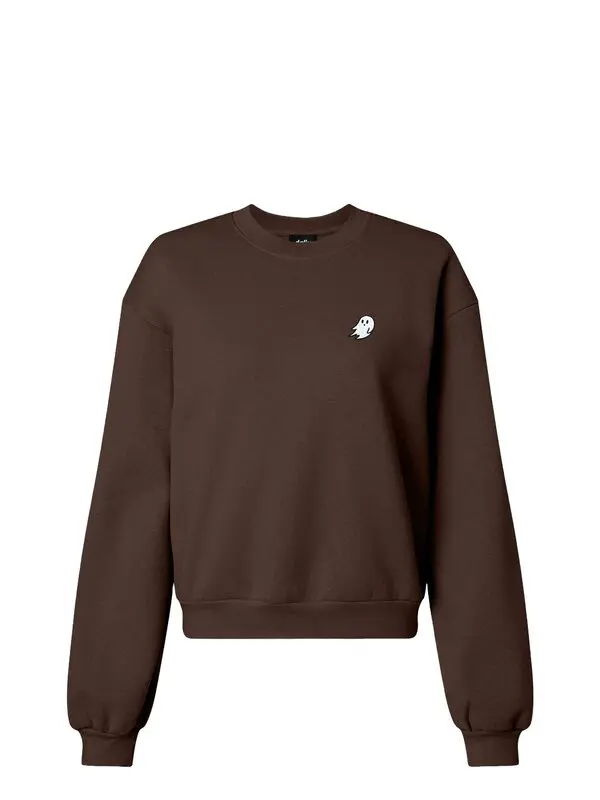 DALIX Ghost Relaxed Fleece Sweatshirt - Brown