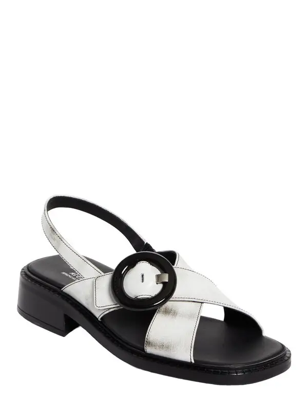 Prada Re-edition 1996 Crisscross Leather Sandal - Bianco