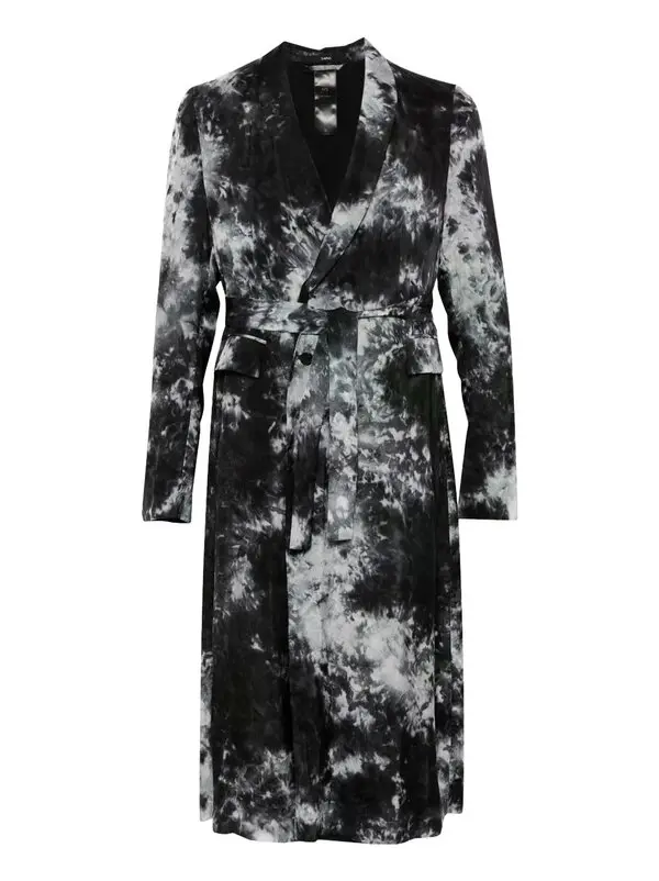 SAPIO Nº5 Marbled Pattern Coat - Black