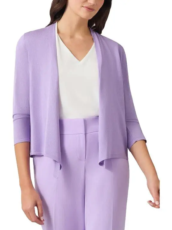 KASPER Long Sleeve Knit Cardigan Sweater - Lavender Mist