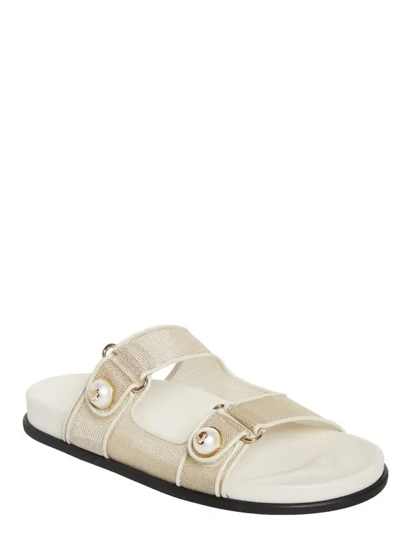 JIMMY CHOO Fayence Slide Sandal - Champagne/ Latte