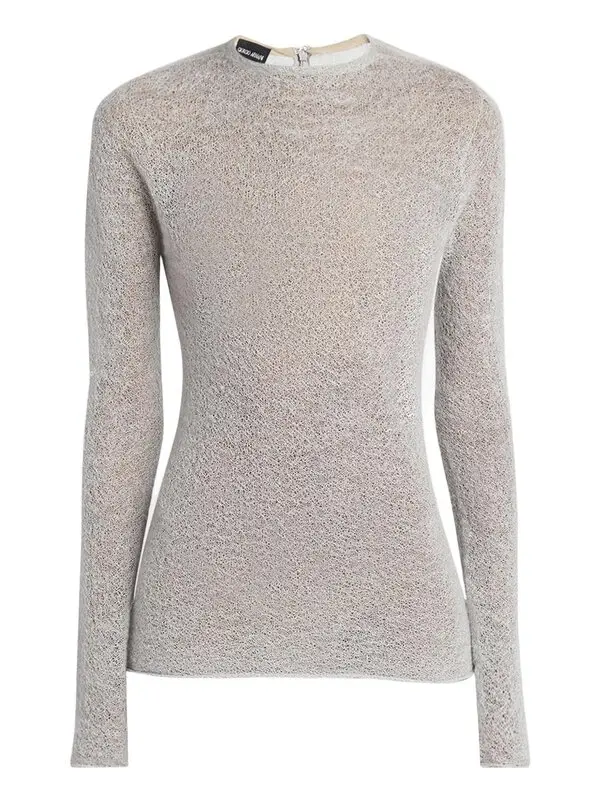 Giorgio Armani Textured Knit Top - Silver