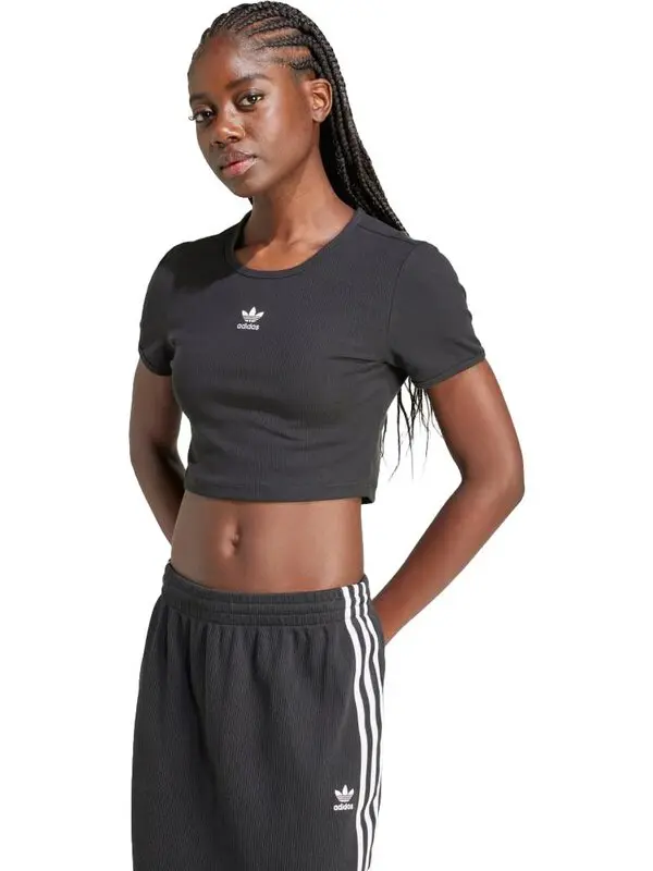 Adidas Essentials Ribbed Tee - Black