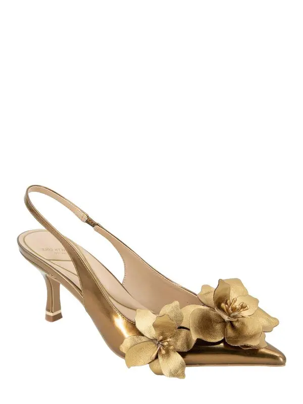 KENNETH COLE Davia Floral Slingback Pumps - Bronze Leather