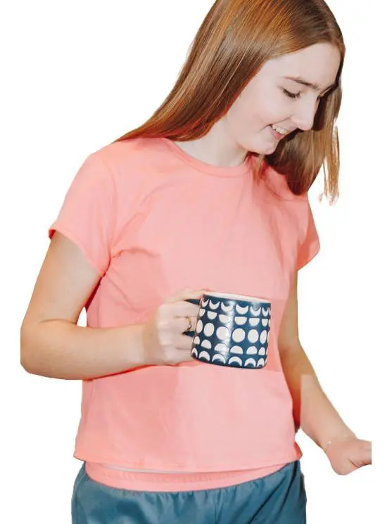 YELLOWBERRY Breeze Cotton Short Sleeve T-shirt - Coral Reef