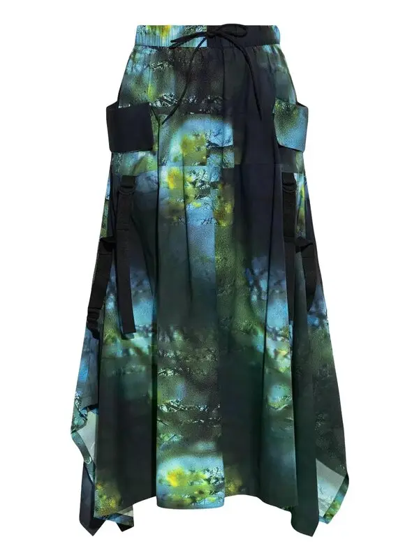 Y3 Printed Maxi Skirt - Black