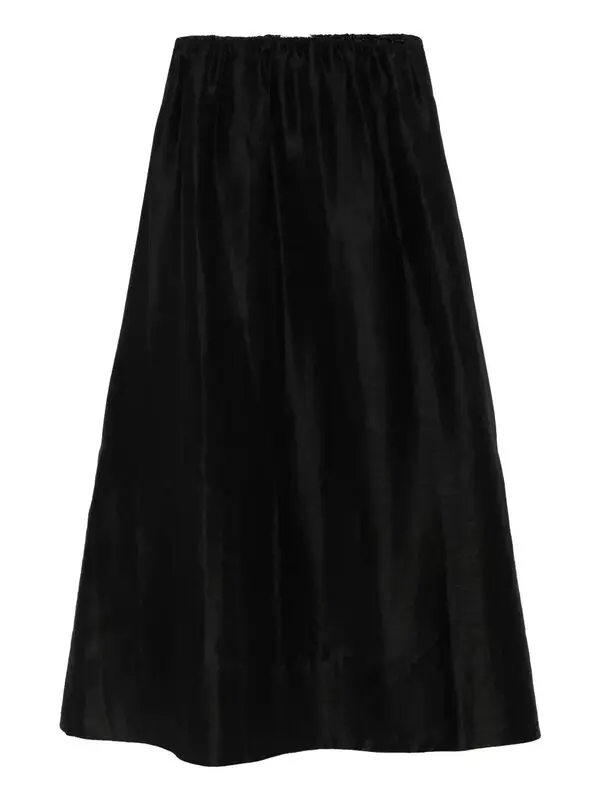 Mark Kenly Domino Tan A-line Midi Skirt - Black