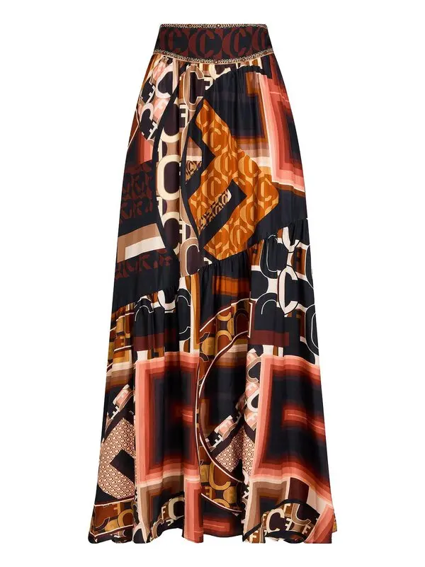 Camilla Crystal-embellished Printed Maxi Skirt - Brown